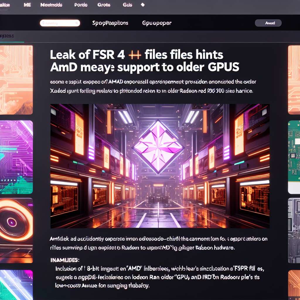 AMD fsr leak hints at support for older gpus – Epium